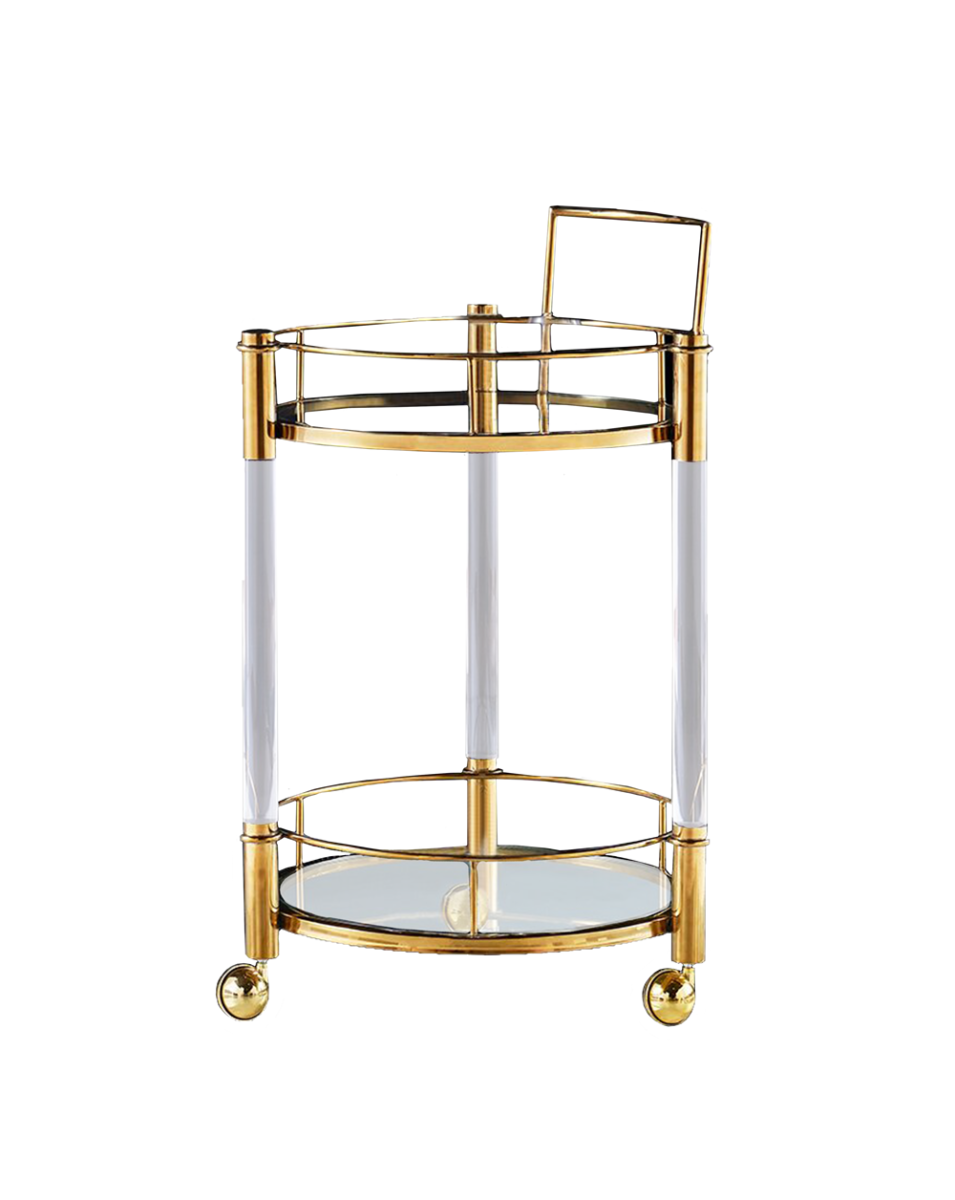 Roundup Lucite Acrylic Round Bar Cart - CUSTOMISE – Cocolea